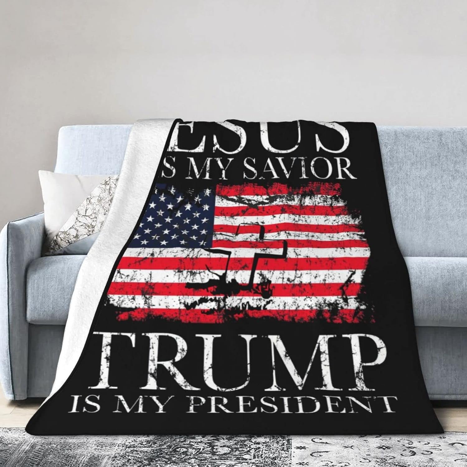 Jesus is My Savior Trump is My President Blanket Trump 2024 Blanket ...