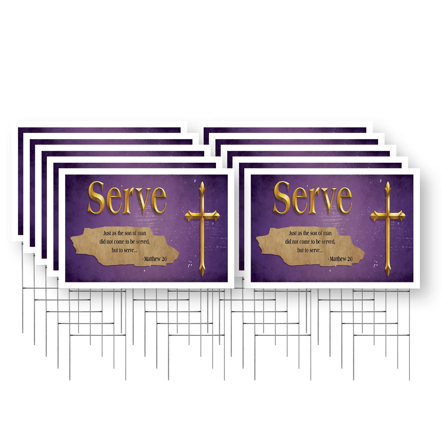 Jesus Serve Yard Sign 10 Pack of 24 Inch x 36 Inch Single Sided ...