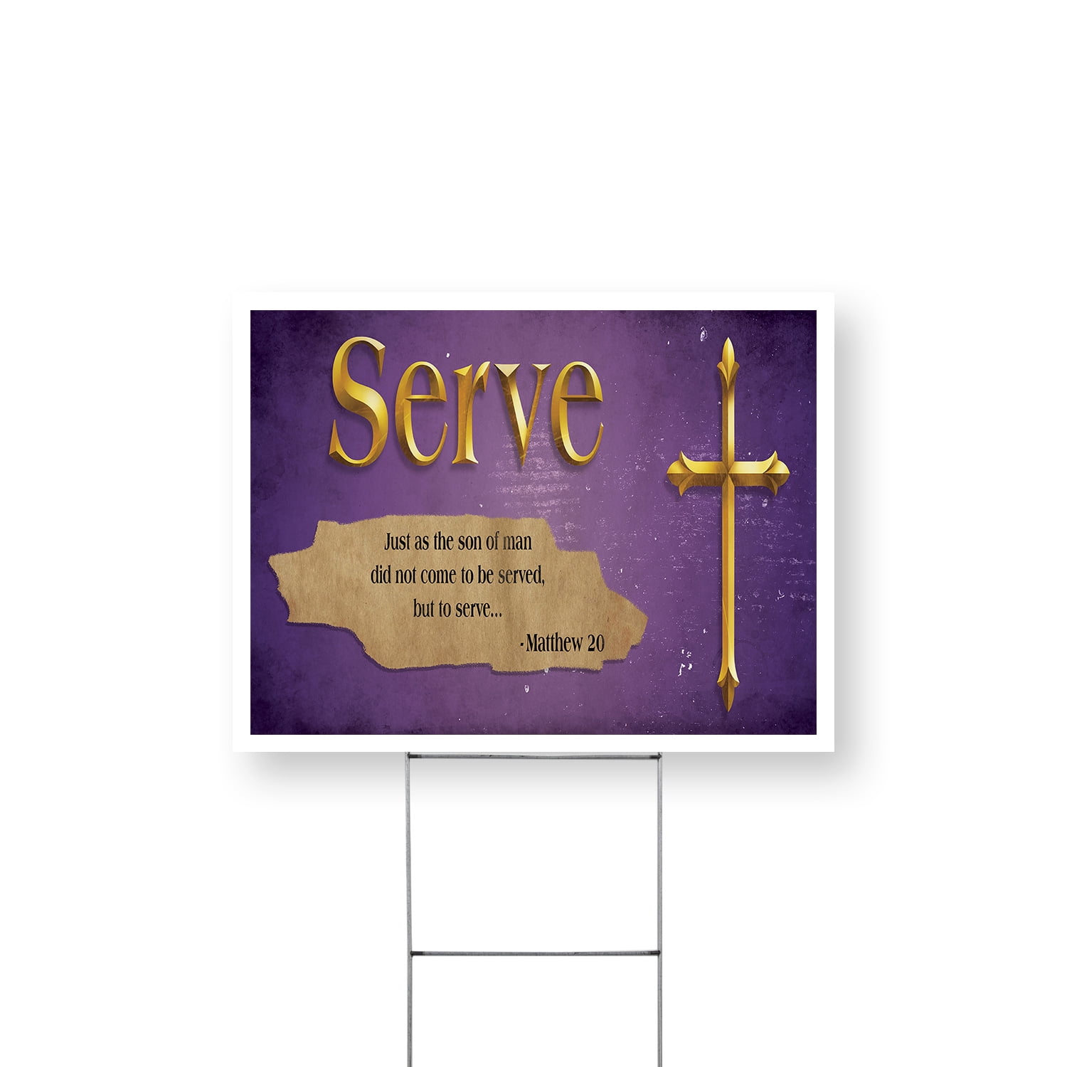 Jesus Serve Yard Sign 18 Inch x 24 Inch Single Sided Weatherproof Heavy ...