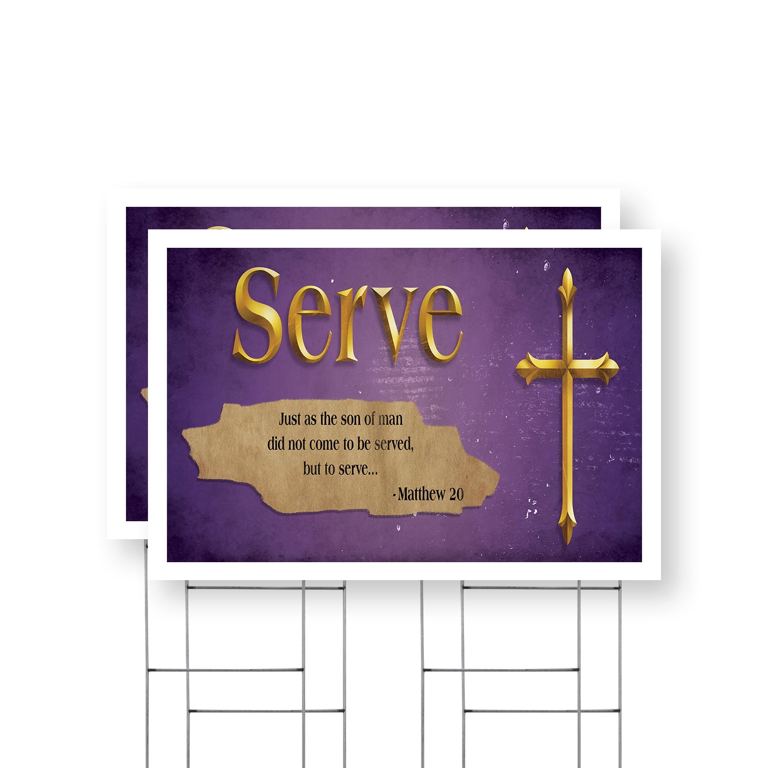 Jesus Serve Yard Sign 2 Pack of 24 Inch x 36 Inch Single Sided ...