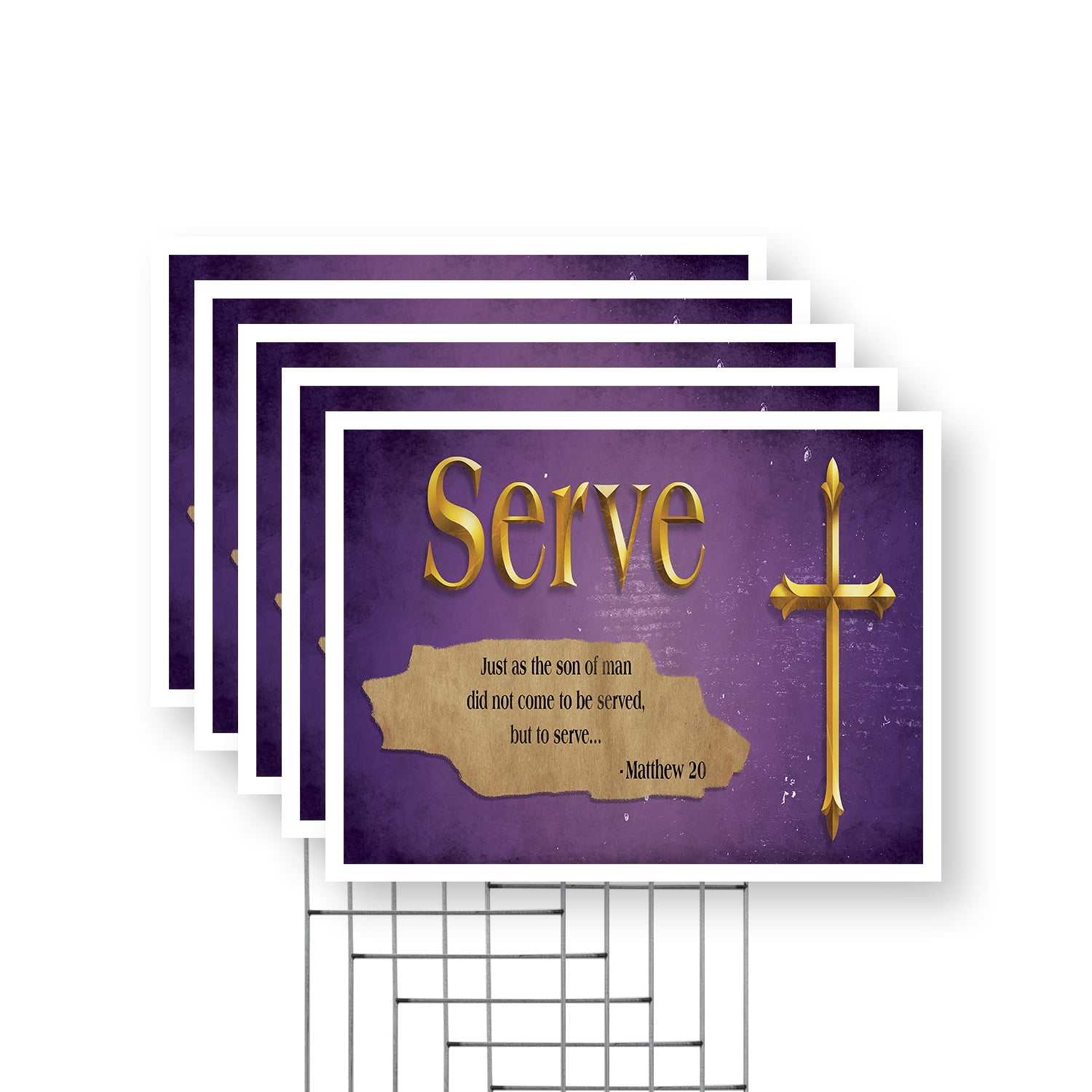 Jesus Serve Yard Sign 5 Pack of 18 Inch x 24 Inch Double Sided ...