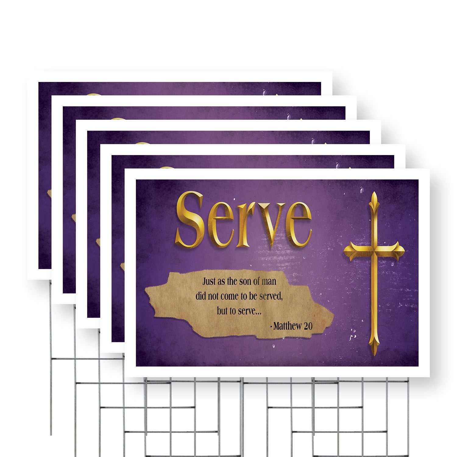 Jesus Serve Yard Sign 5 Pack of 24 Inch x 36 Inch Double Sided ...