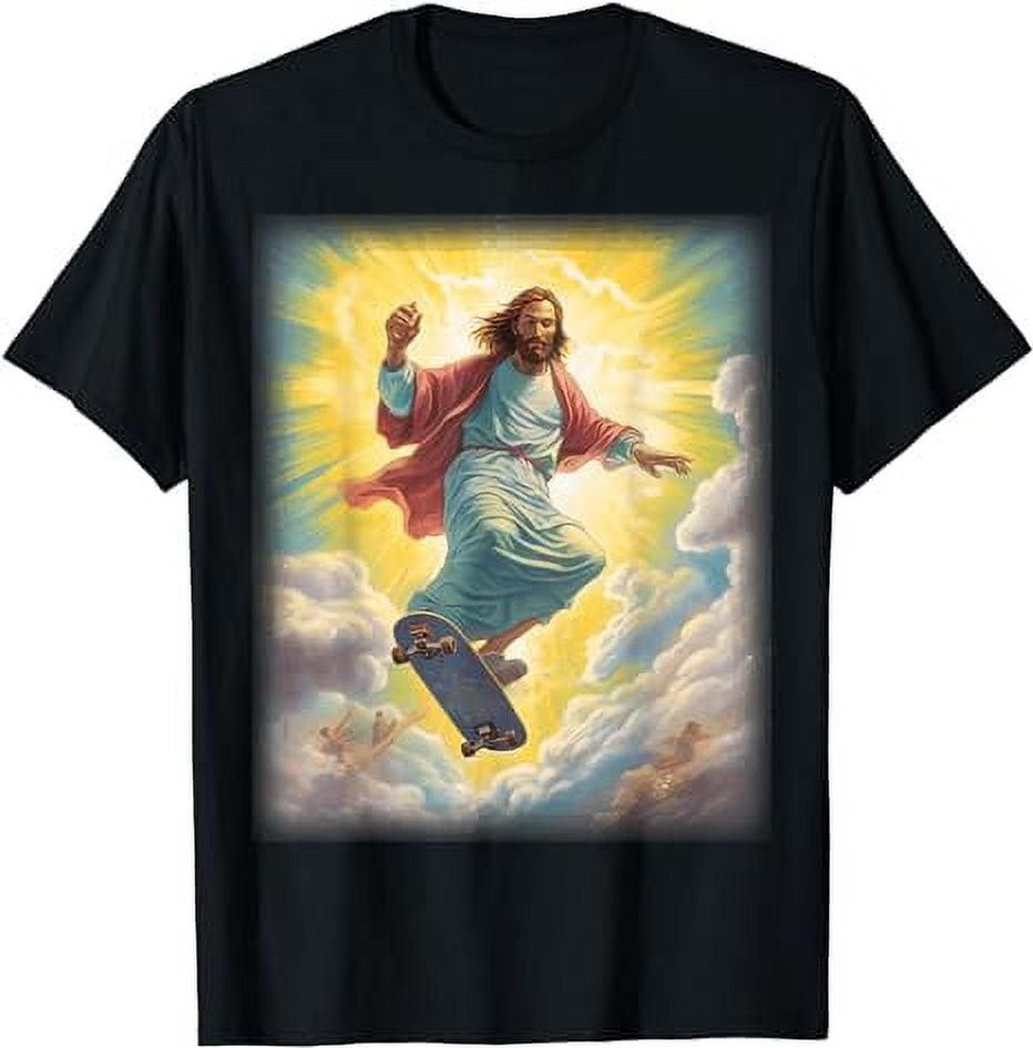 Jesus Skateboarder Heaven Skateboard Christian Skateboarding T-Shirt ...