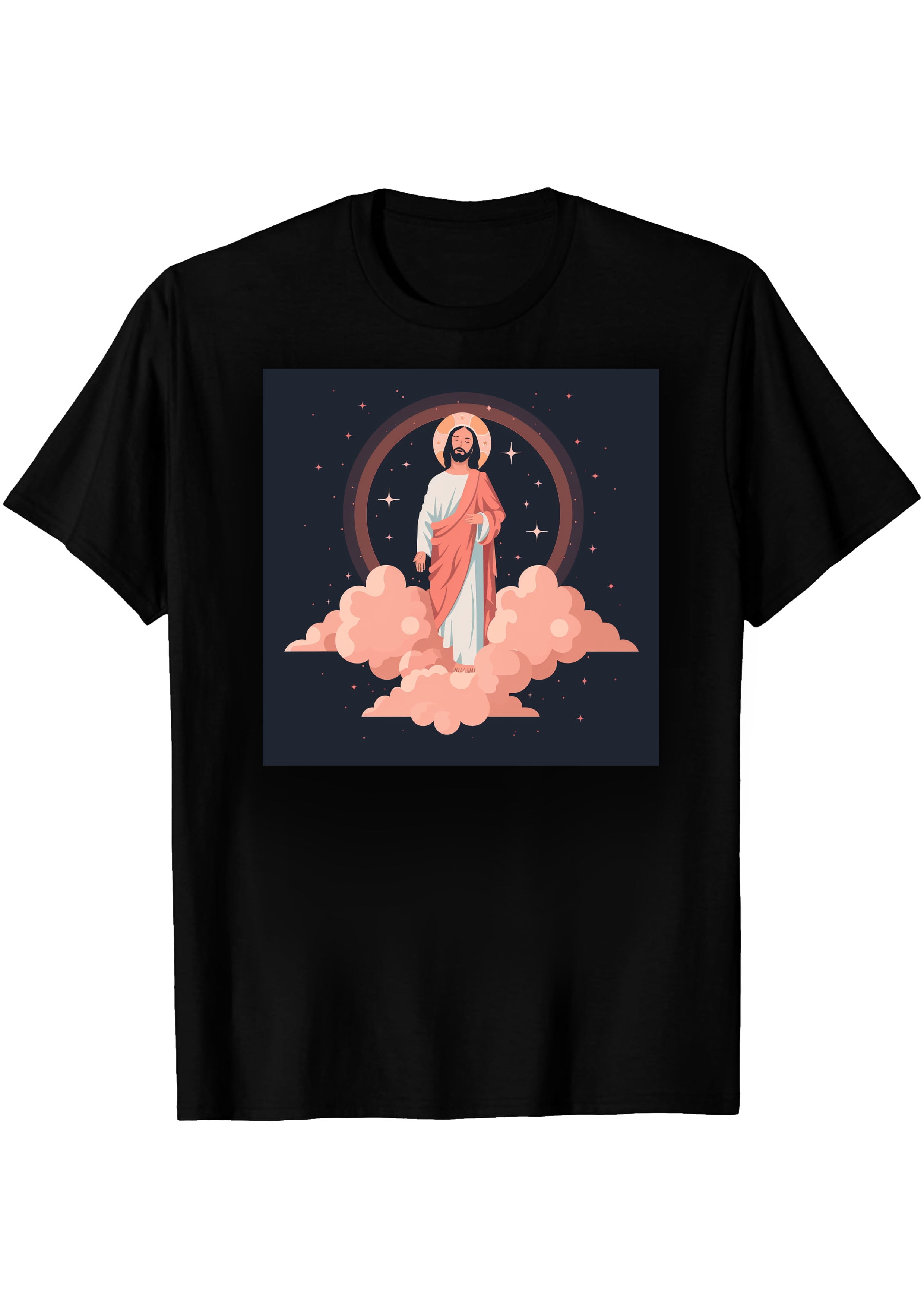 Jesus' Smiling Face: Cartoon Halo of Stars - Walmart.com