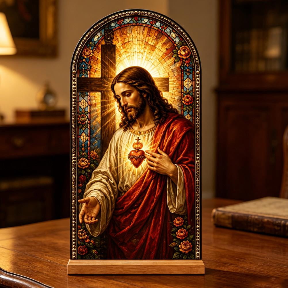 Jesus Stand Catholic Ornament Statue – Sacred Heart of Jesus Statue ...