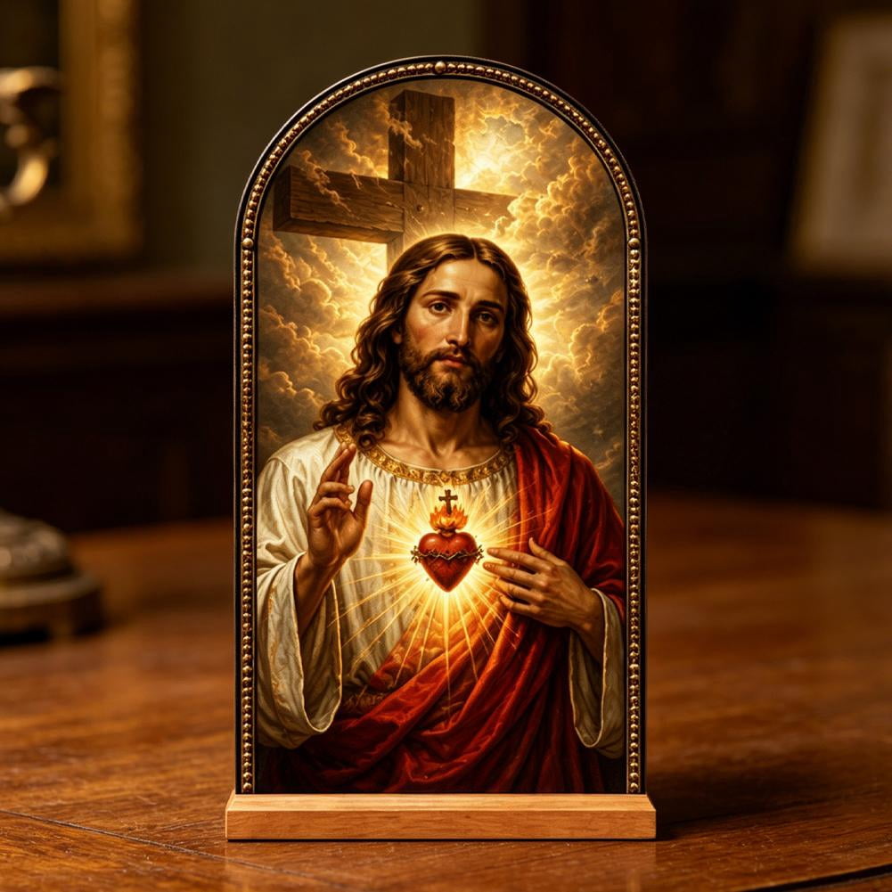 Jesus Stand Catholic Ornament Statue – Sacred Heart of Jesus Statue ...