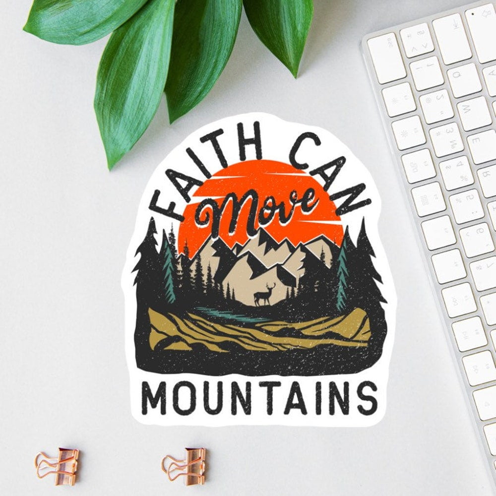 Jesus Sticker, Faith Can Move Mountains Sticker, Bible Sticker, Bible ...