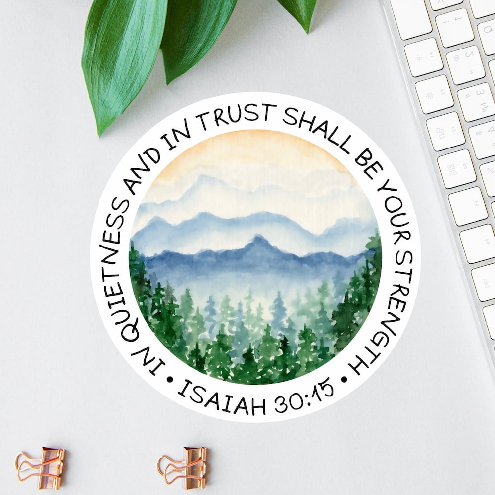 Jesus Stickers Fors, In Quietness And In Trust Sticker, Bible Verse ...