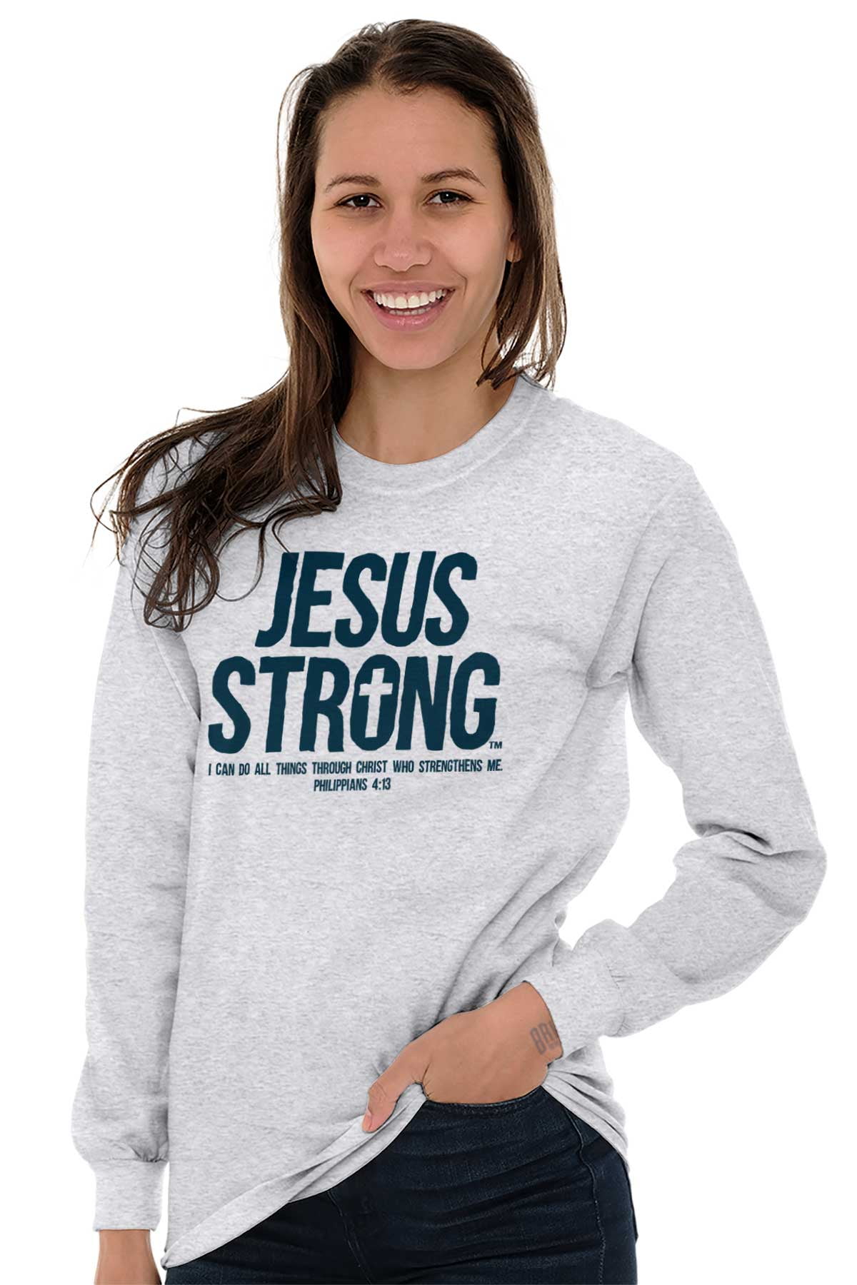 Jesus Strong Philippians 4:13 Bible Long Sleeve TShirt Men Women Brisco Brands 2X - Walmart.com