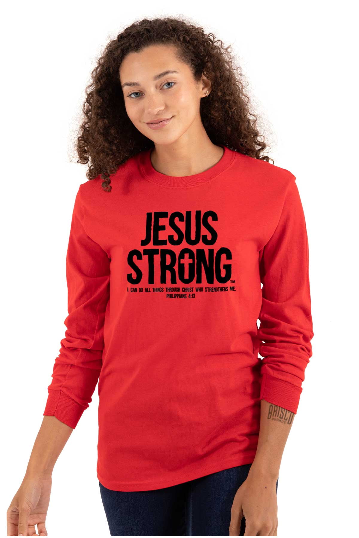 Jesus Strong Philippians 4:13 Bible Long Sleeve TShirt Men Women Brisco Brands L - Walmart.com