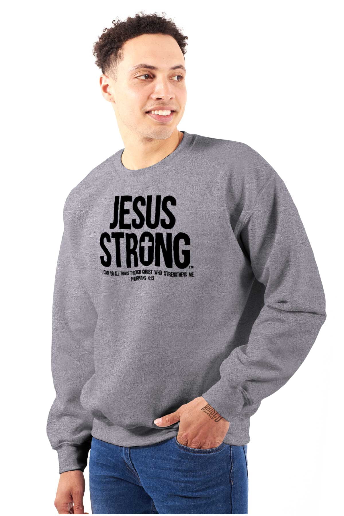 Jesus Strong Philippians 4:13 Bible Unisex Plus Size Sweatshirt Brisco ...