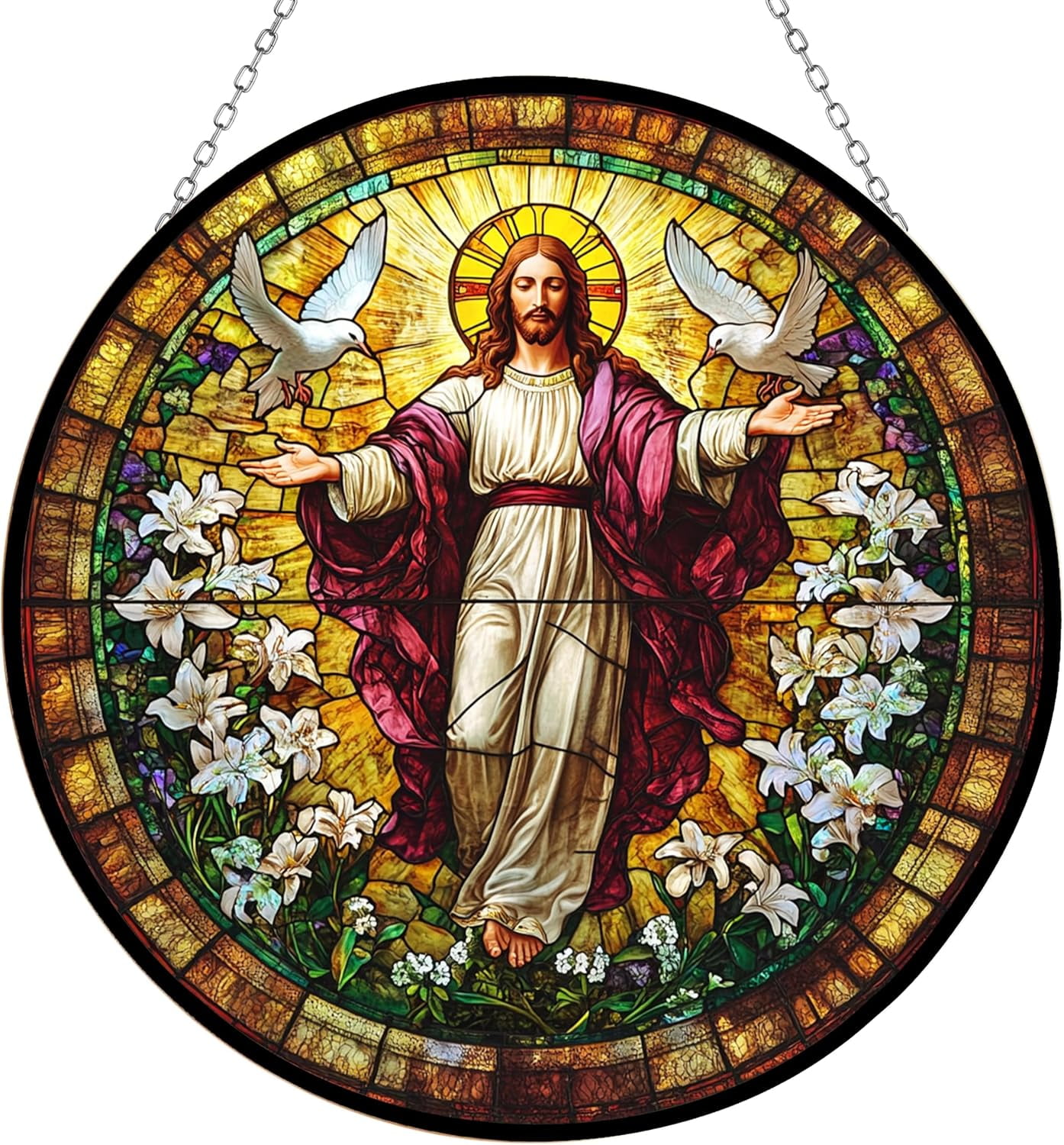 Jesus Suncatchers for Windows by Clare Donovan, Stained Glass Window ...