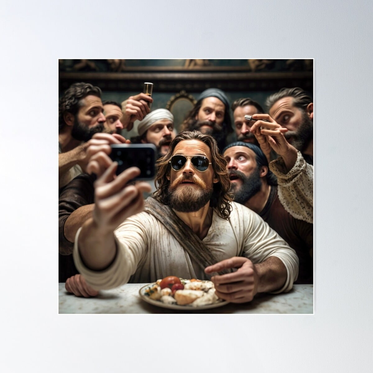 Jesus Taking Selfie Poster Wall Art, Modern Wall Decor For Living Room ...