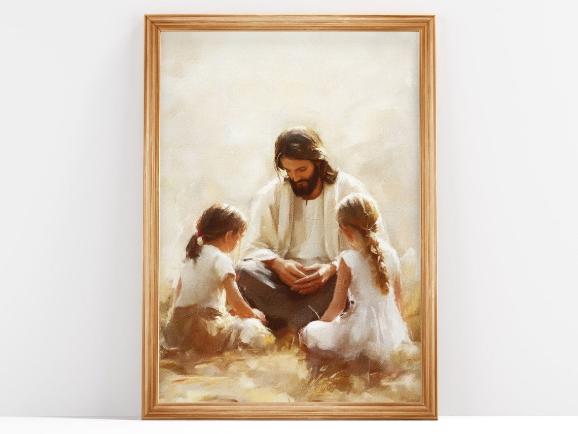 Jesus Teaching Child, Jesus Portrait, Jesus Painting, Jesus Print ...