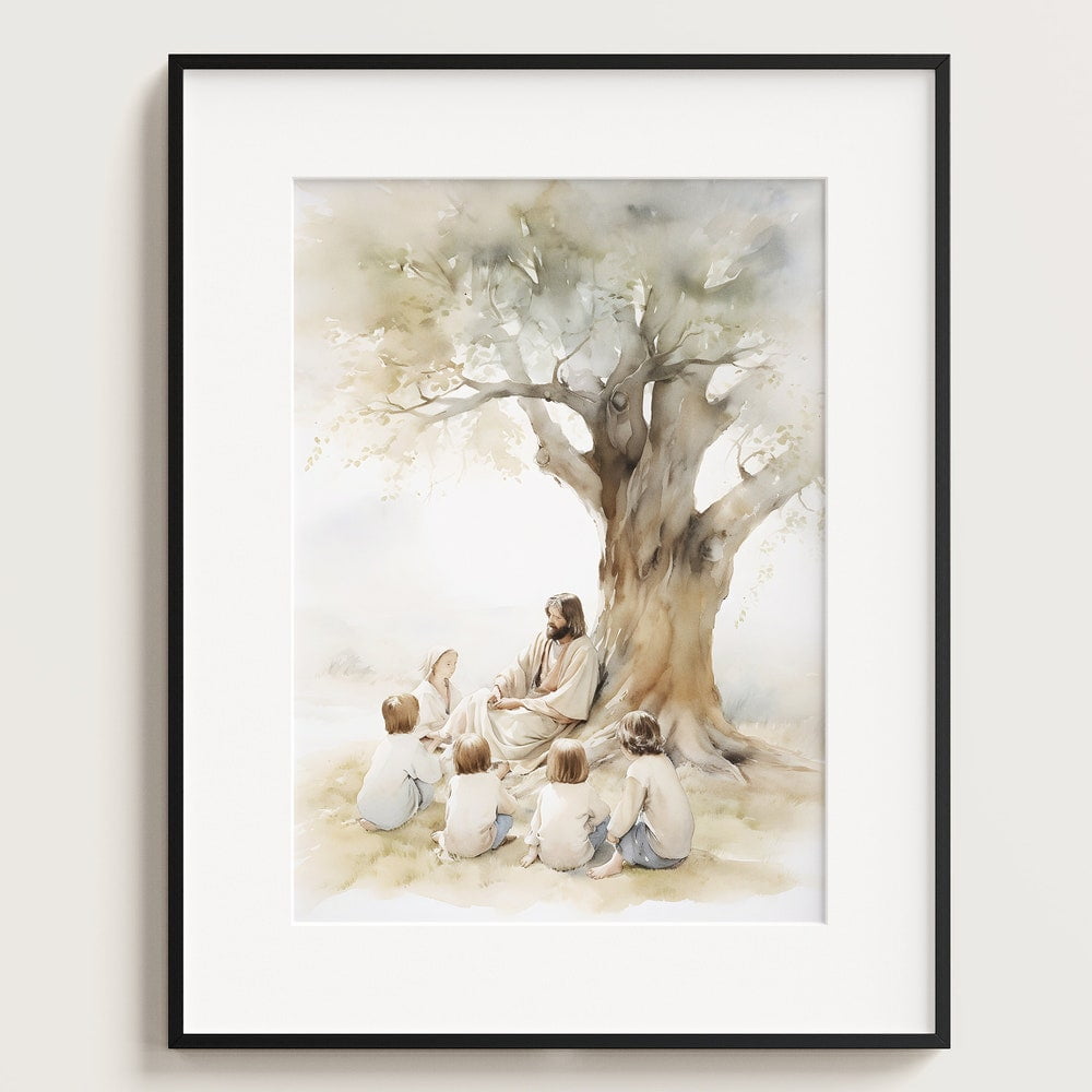 Jesus Teaching Child, Jesus Portrait, Jesus Painting, Jesus Print ...
