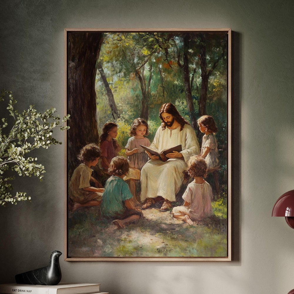 Jesus Teaching Children Art - Inspirational Christian Wall Art ...