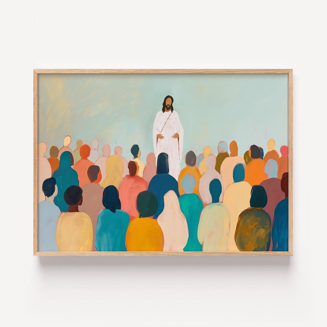 Jesus Teaching His Disciples Modern Christian Art Bible Verse Wall Art ...