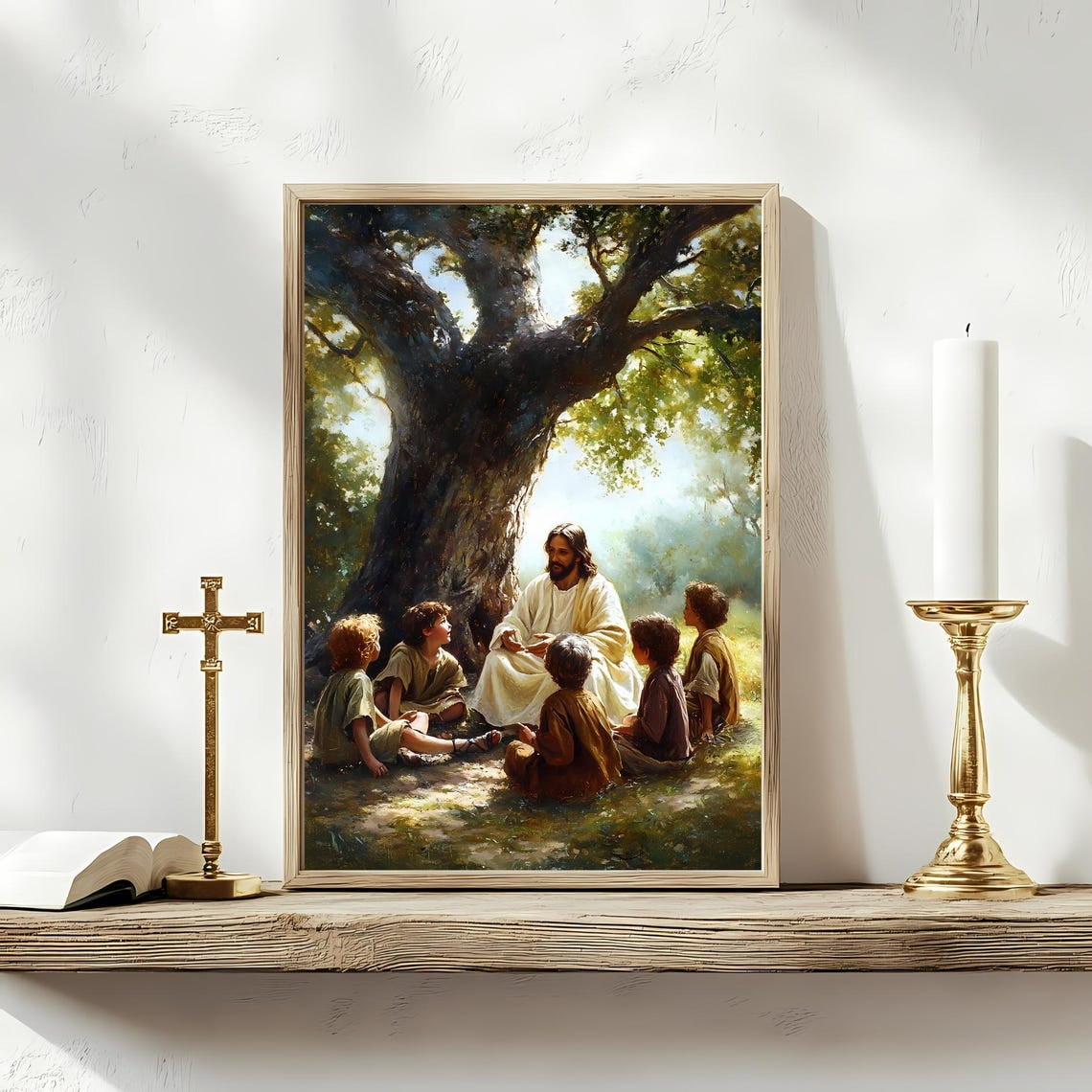 Jesus Teaching Young Boys, Christian Wall Art For Kids, Bible Verse ...