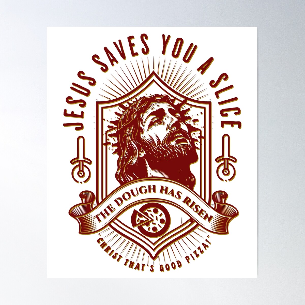 Jesus That'S Good Pizza! Poster Wall Art, Modern Wall Decor For Living ...