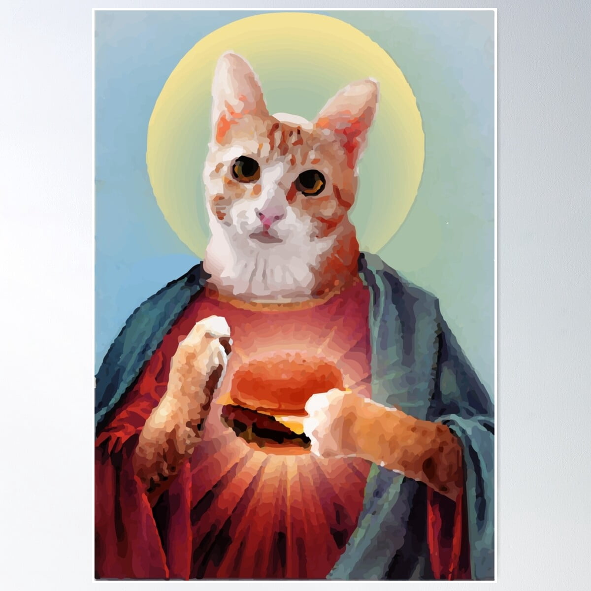 Jesus The Cat #1 Poster Wall Art, Modern Wall Decor For Living Room ...