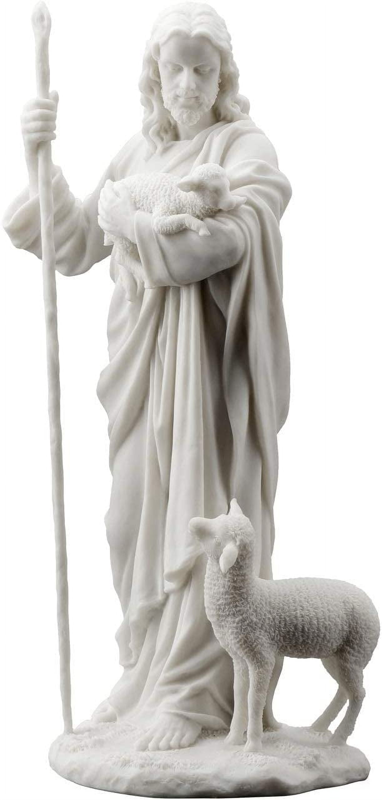 Jesus The Good Shepherd Statue Sculpture 11 ½-Inch (White) - Walmart.com