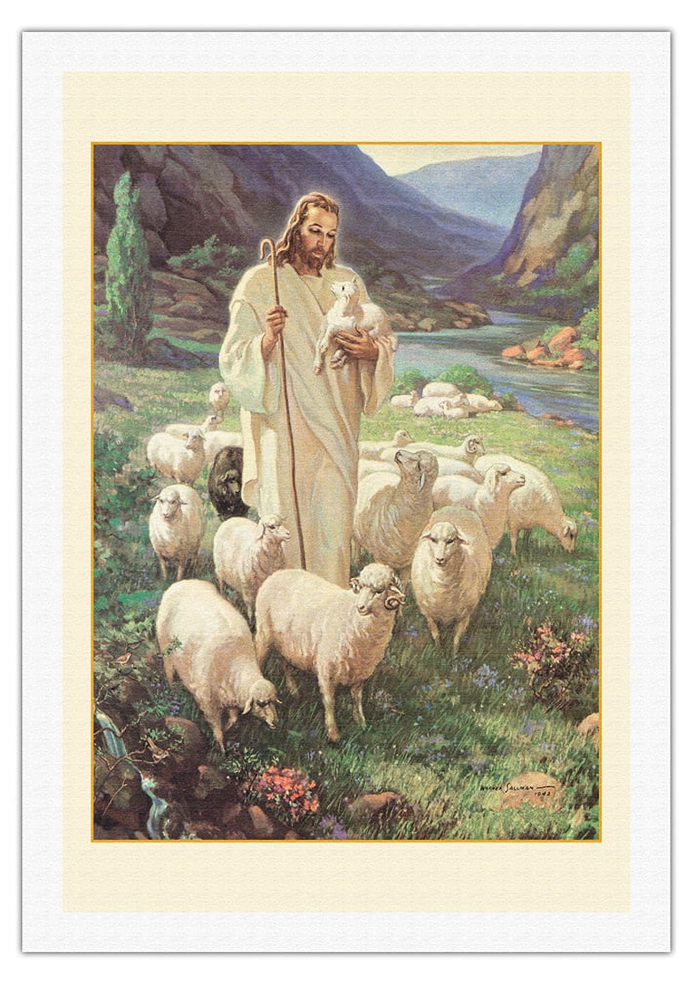 Jesus - The Good Shepherd - Vintage Religious Art by Walter Sallman ...