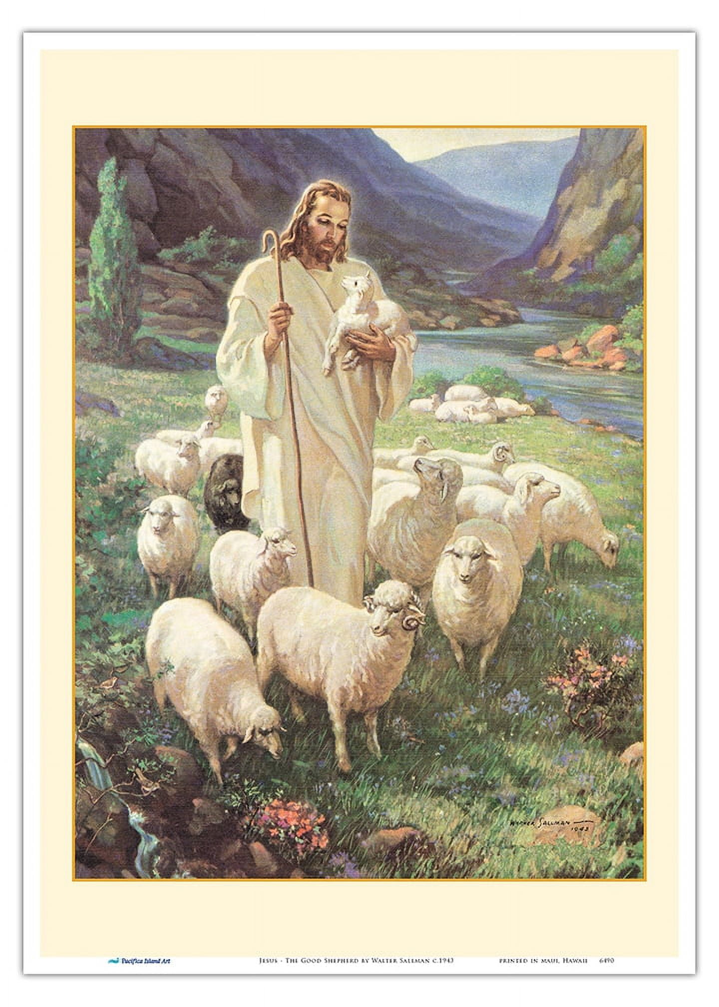 Jesus - The Good Shepherd - Vintage Religious Art by Walter Sallman ...