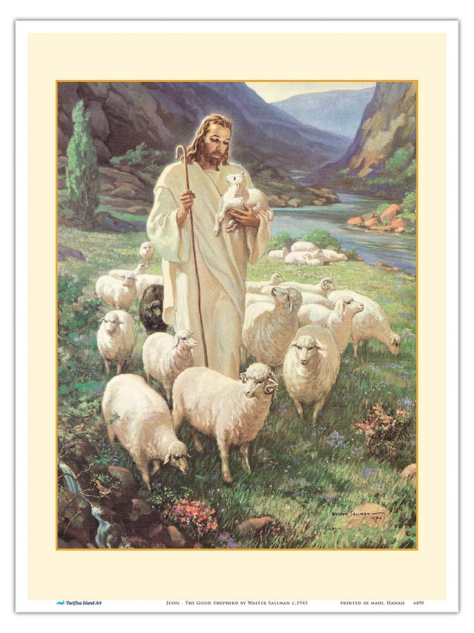 Jesus - The Good Shepherd - Vintage Religious Art by Walter Sallman ...