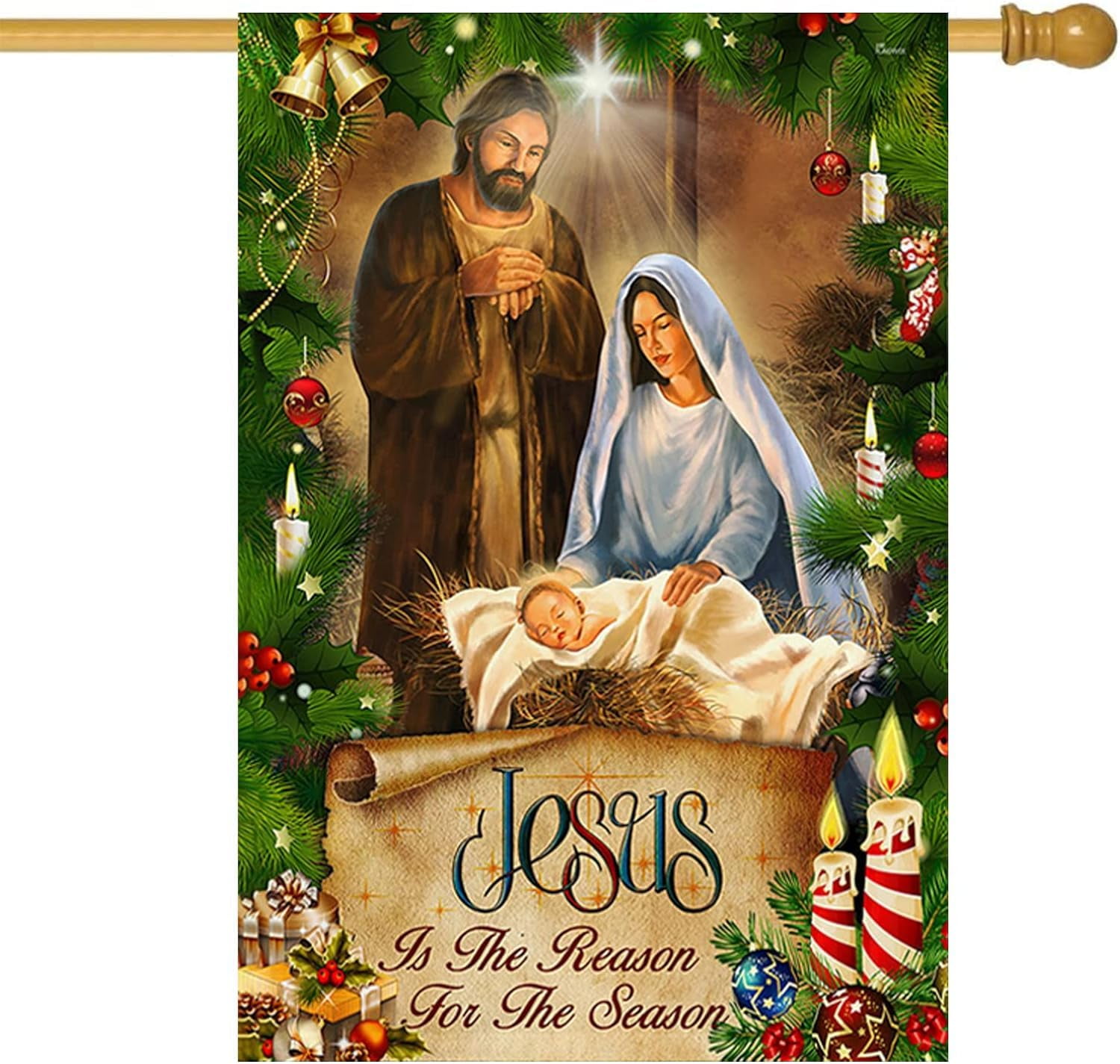 Jesus is The Reason for The Season Garden Flag, Jesus Garden Flag ...