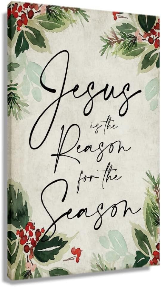 Jesus is The Reason for The Season Scripture Wall Art Christian Quote ...