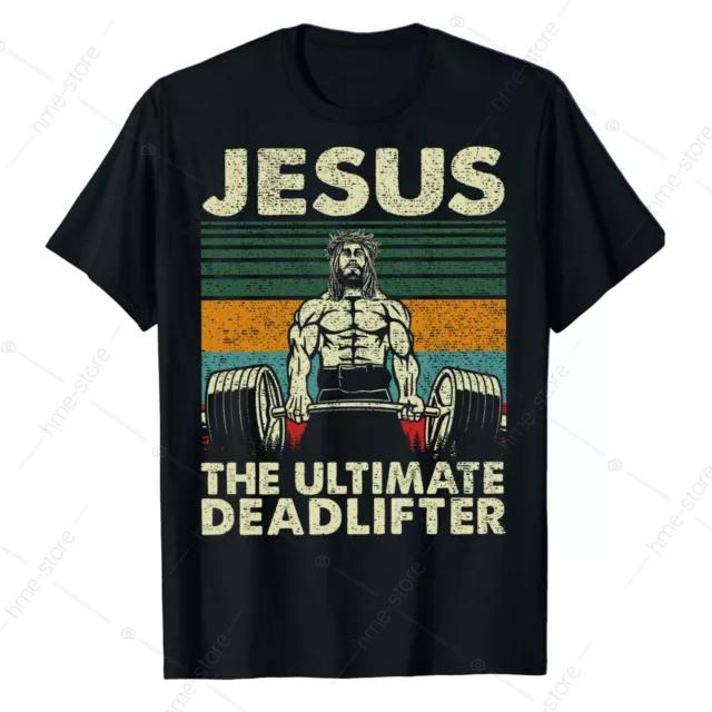 Jesus The Ultimate Deadlifter Funny Christian Workout Weight Lifting ...