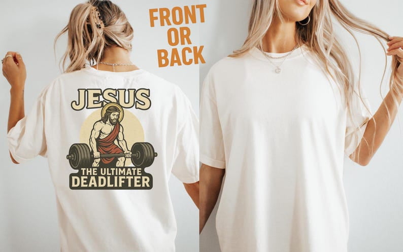 Jesus The Ultimate Deadlifter Shirt Christian Gym Fitness Tee Funny ...
