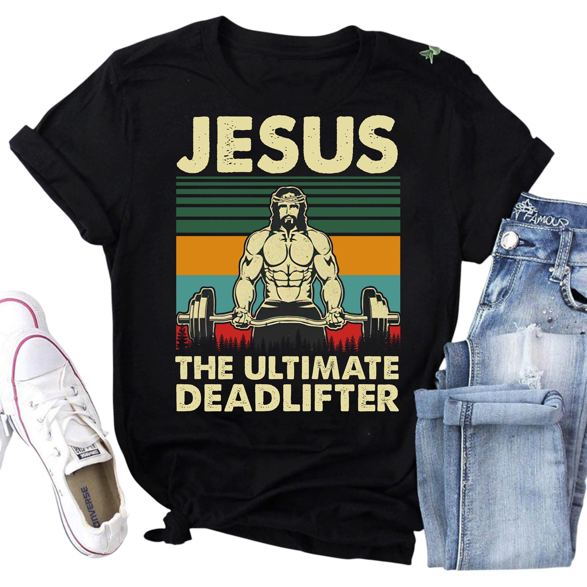 Jesus The Ultimate Deadlifter Vintage Unisex Classic 2D T-Shirt ...