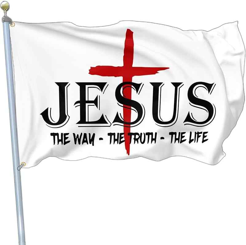 Jesus The Way Truth Life Flag Christian Jesus American Flags for ...