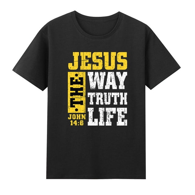 Jesus The Way Truth Life John 14:6 Christian Bible Verse T-Shirt ...