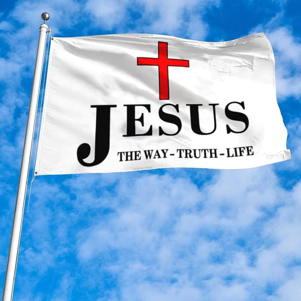 Jesus The way Truth Life Flag Banner Garden house Lawn Flag banner ...