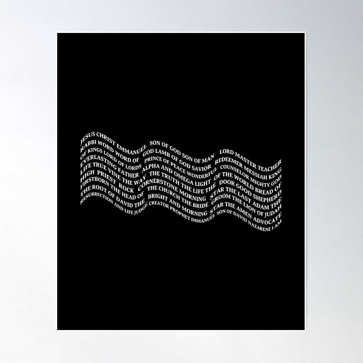 Jesus' Tide Names Shirt- Spiritual Waves Poster Wall Art, Modern Wall ...