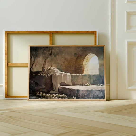 Jesus Tomb Printable Art, The Tomb Is Empty Wall Art, He Is Risen ...