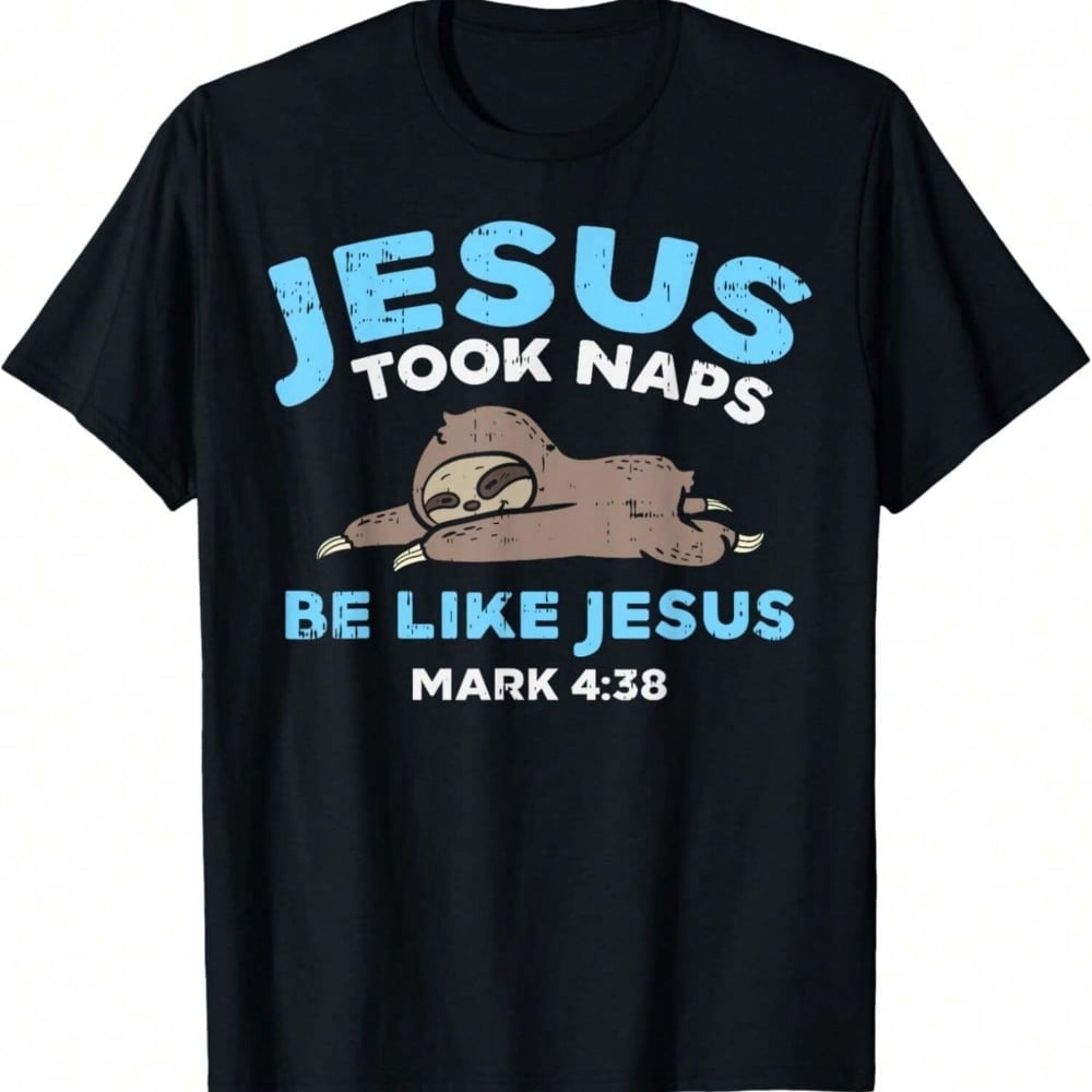 Jesus Took Naps Sloth Funny Bible Verse God Christian Gift T-Shirt ...