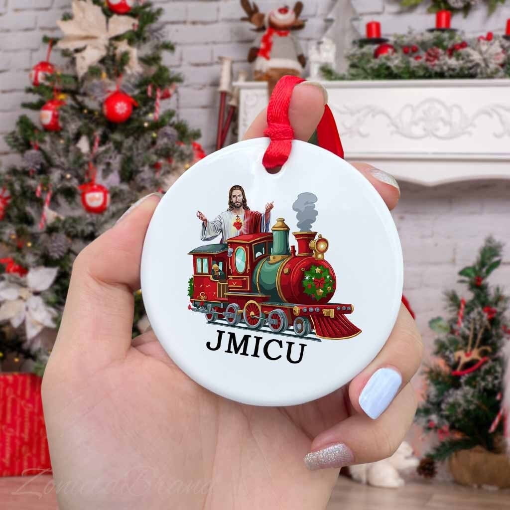 Jesus Train 2D Flat Ornament 2025 Personalized Kids Train Christmas ...
