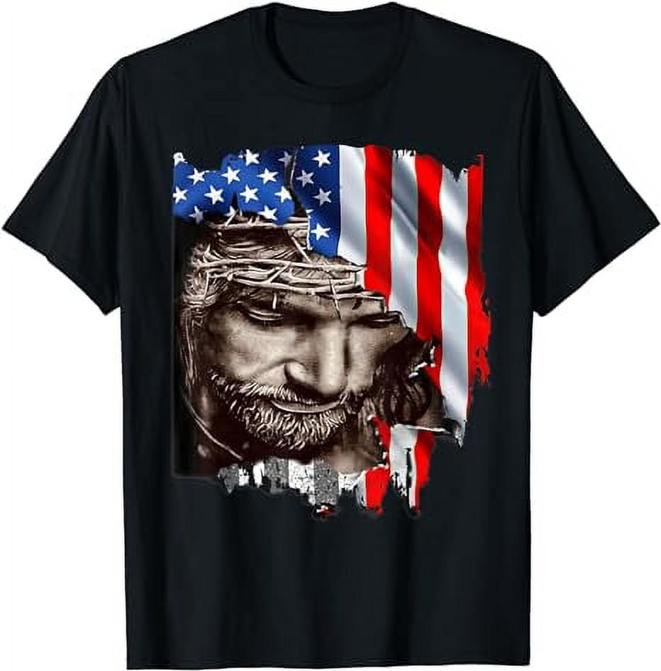 Jesus USA Flag 4th of July Independence Day Patriotic T-Shirt - Walmart.com