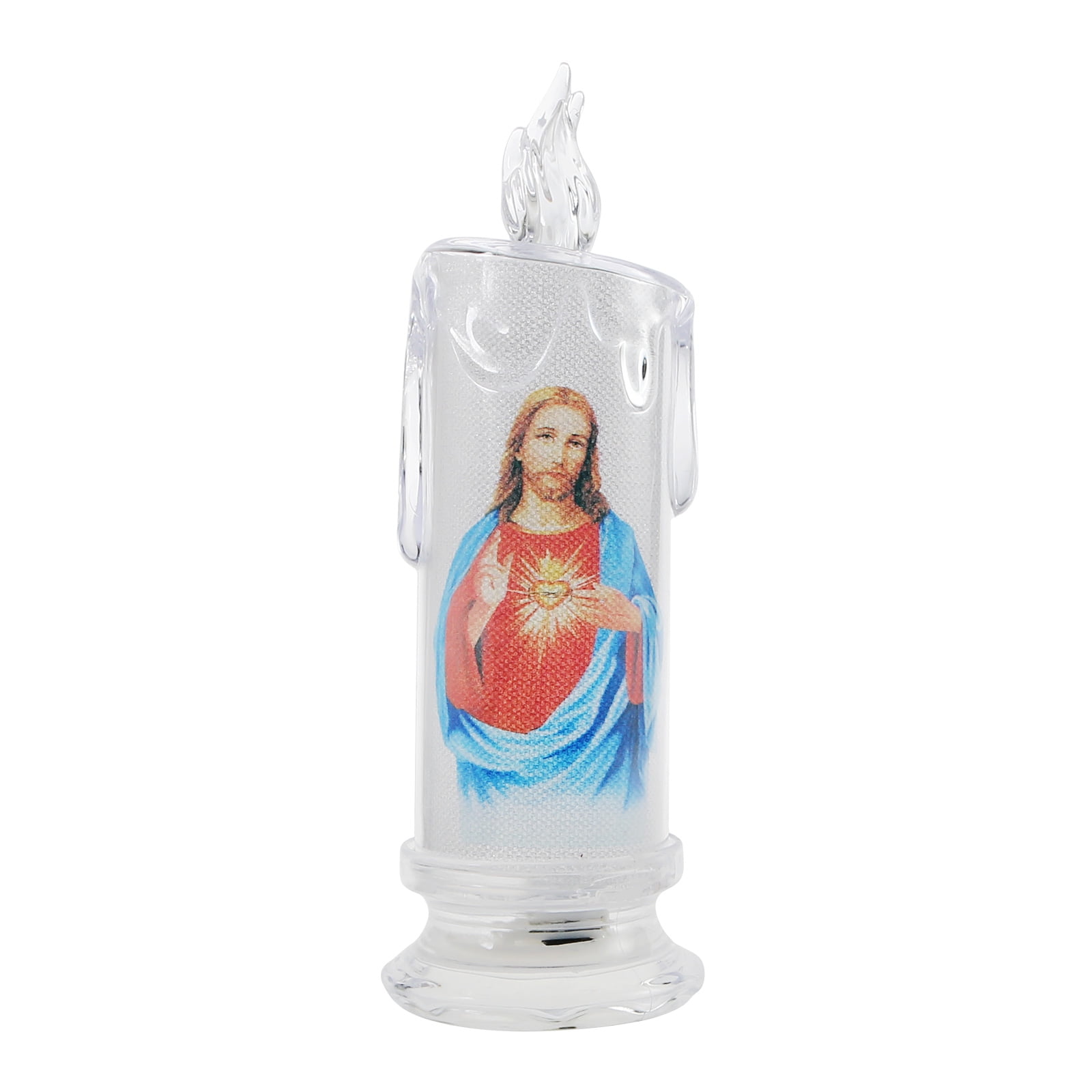 Jesus Virgin Christ Candle Lamp Romantic Tealight Electronic Flameless ...