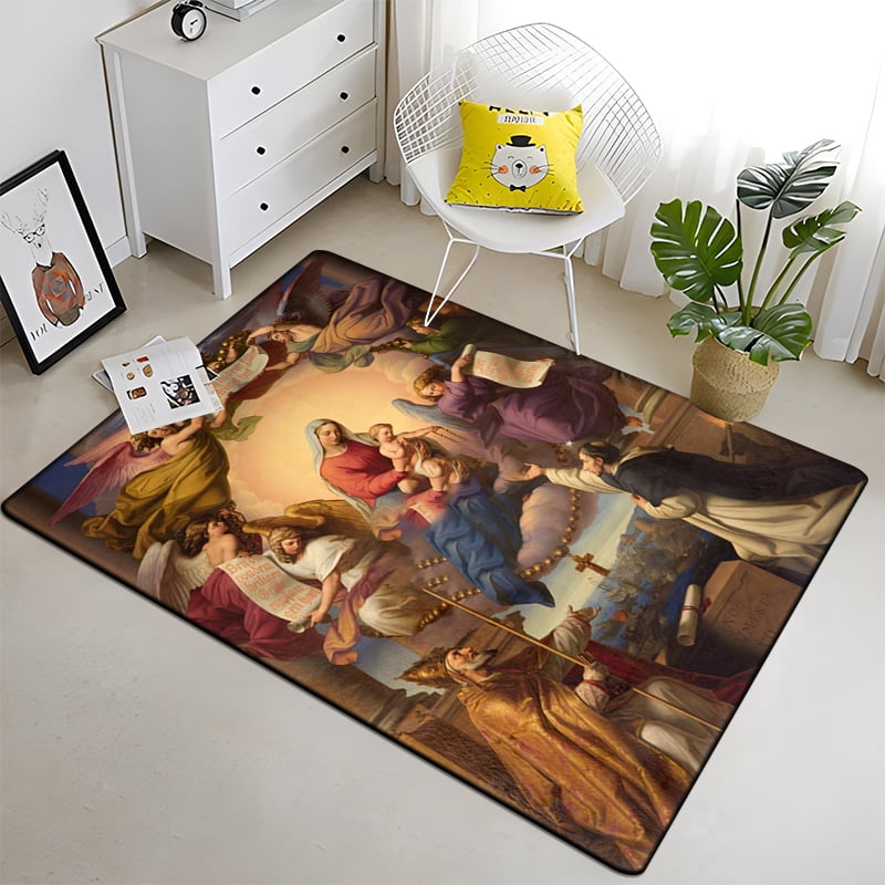 Jesus Virgin Maria Believer Pray Mat Believer Carpet for Living Room ...