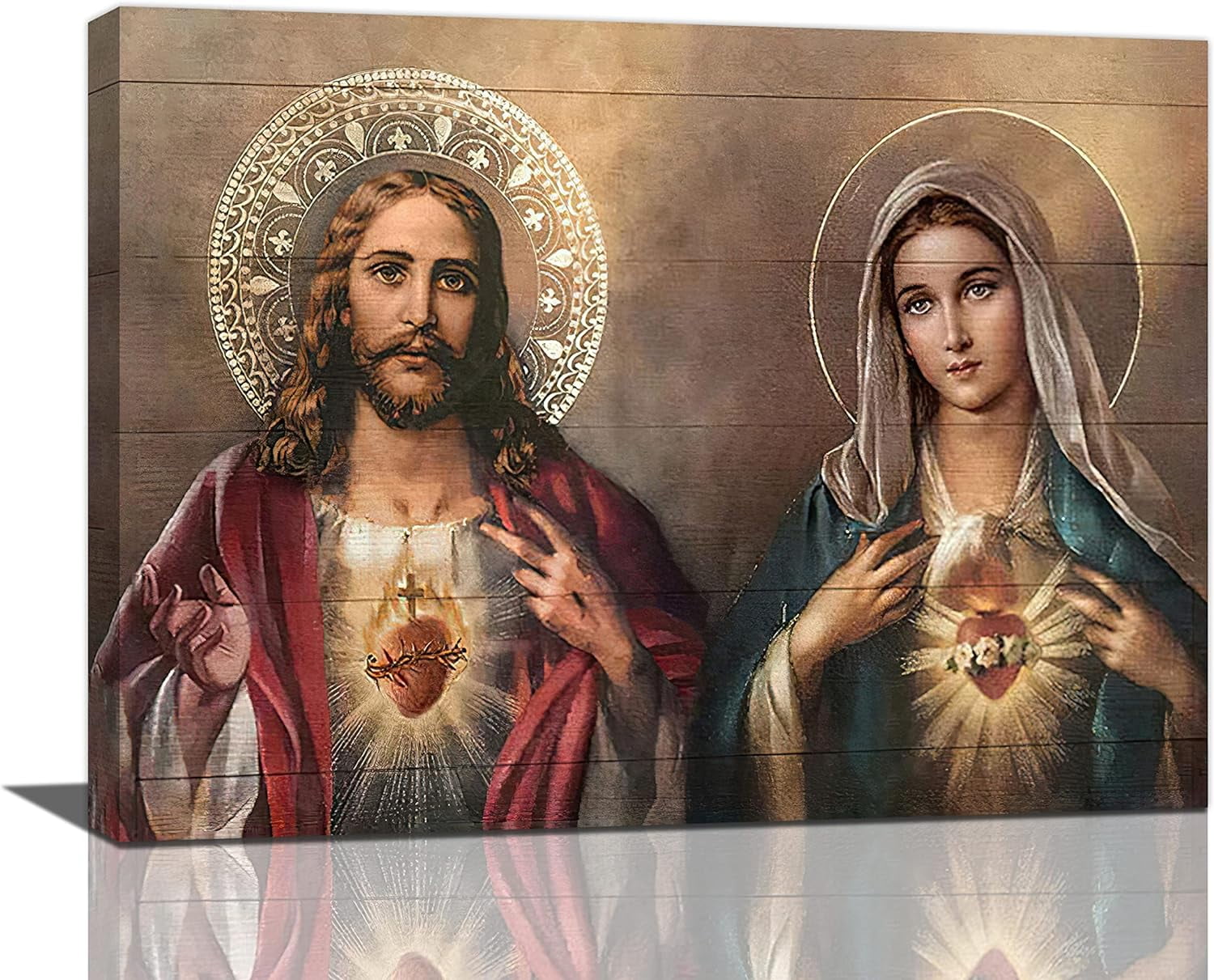 Jesus and Virgin Mary Wall Art Jesus Christ and Virgin Mary Pictures ...