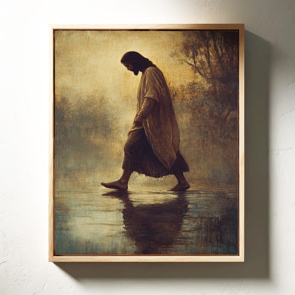 Jesus Walking On Water Art - Spiritual Christian Decor Reflecting Faith ...