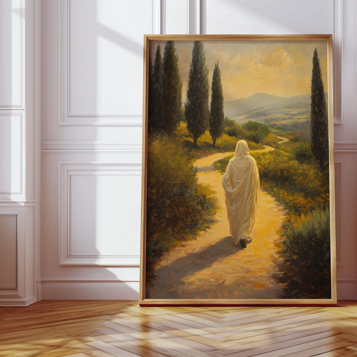 Jesus Walking Peaceful Hillside Path – Inspirational Christian ...