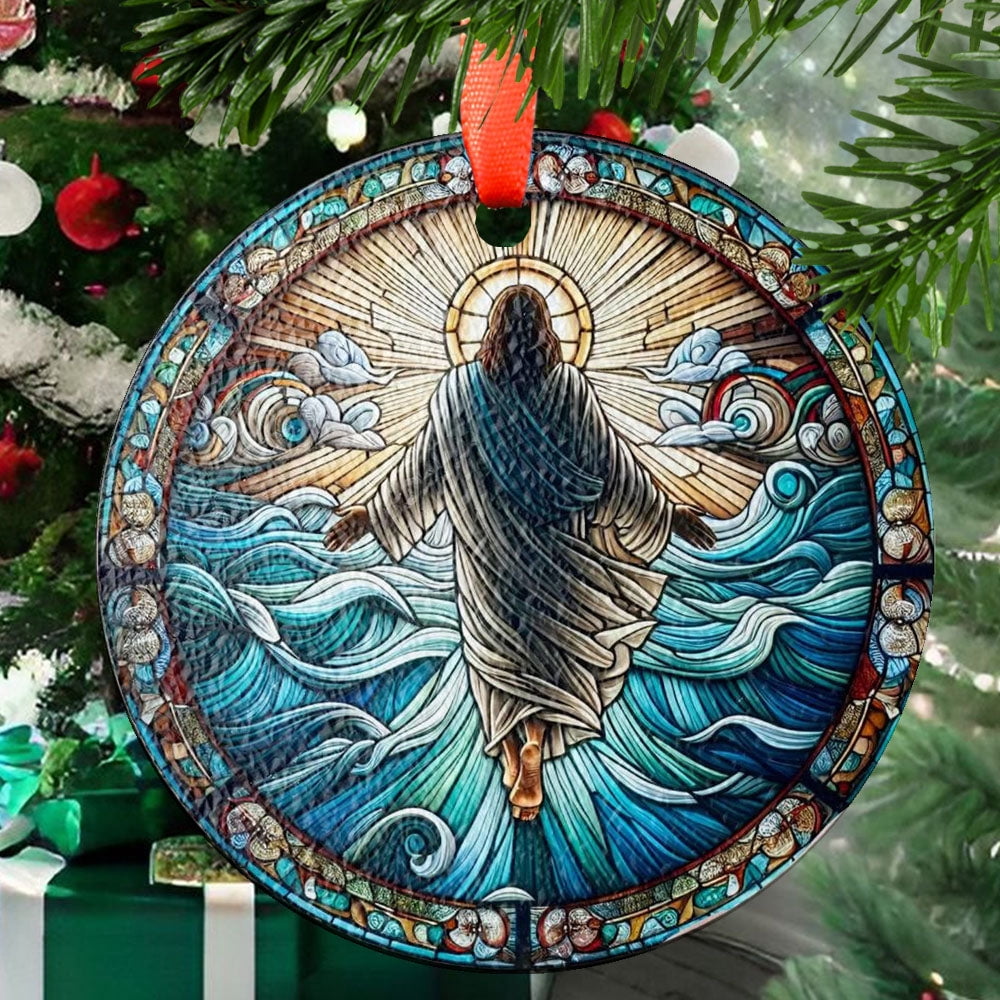Jesus Walking on Water Ornament SunCatcher Christian Art Light Catcher ...