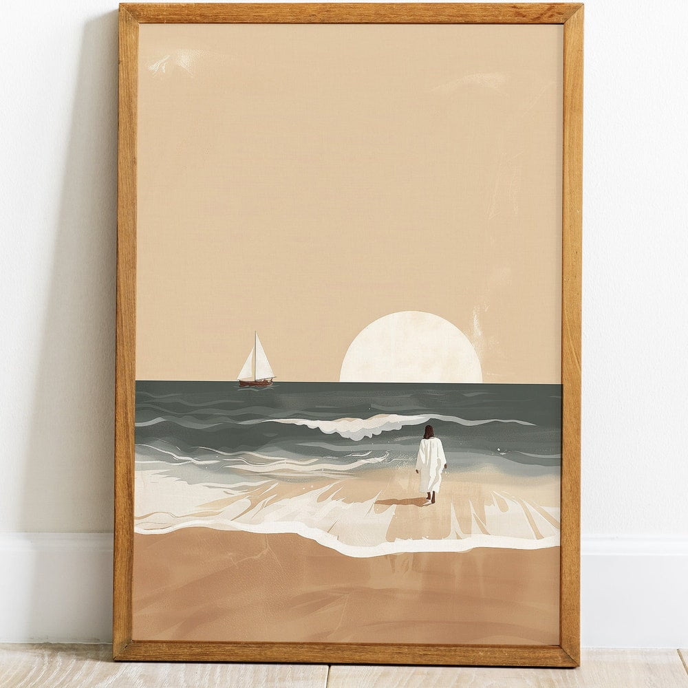 Jesus Walks On Water Christian Art, Jesus Christ Art, Bible Verse ...