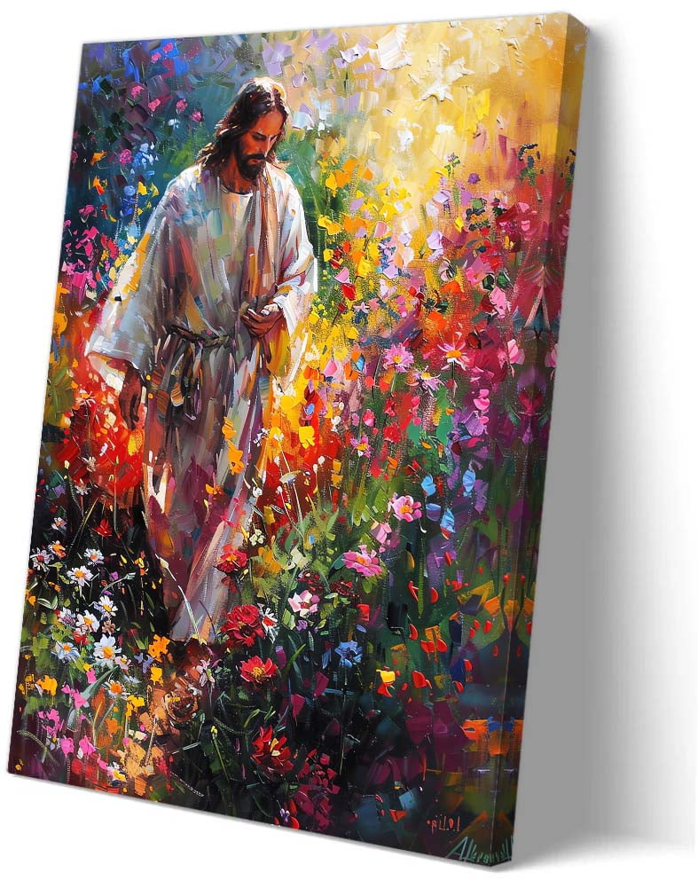 Jesus Wall Art Christ Posters Flowers Poster Canvas Oil Painting Living ...