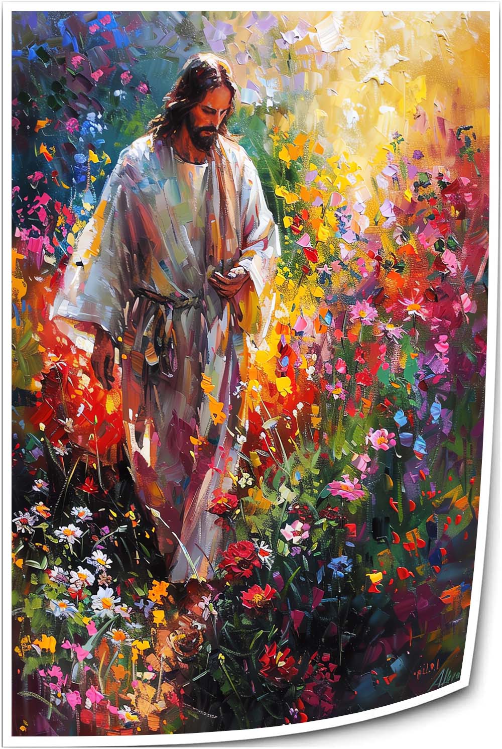 Jesus Wall Art Christ Posters Flowers Poster Canvas Oil Painting Living ...